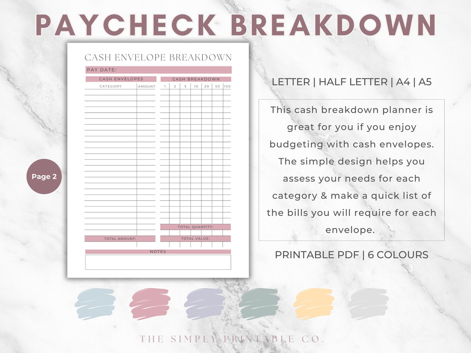 Paycheck Breakdown, Weekly Paycheck Breakdown, Biweekly Paycheck Budget ...