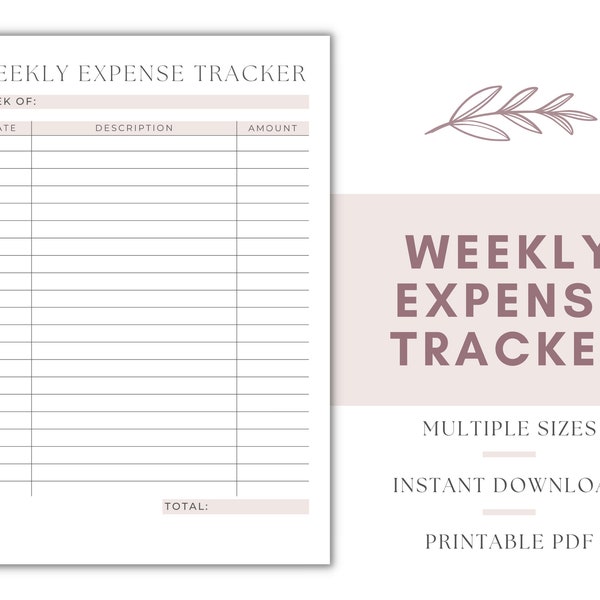 Expense Tracker List - Etsy