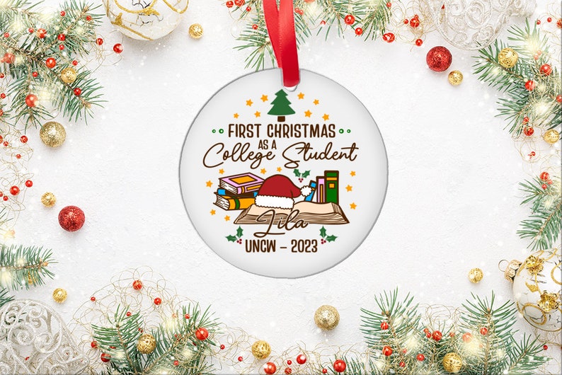 Personalized College Student Ornament, First Christmas as College ...