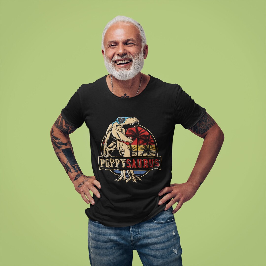 Día del Padre Poppysaurus Camisa T Rex Dinosaurio Divertido Poppy ...
