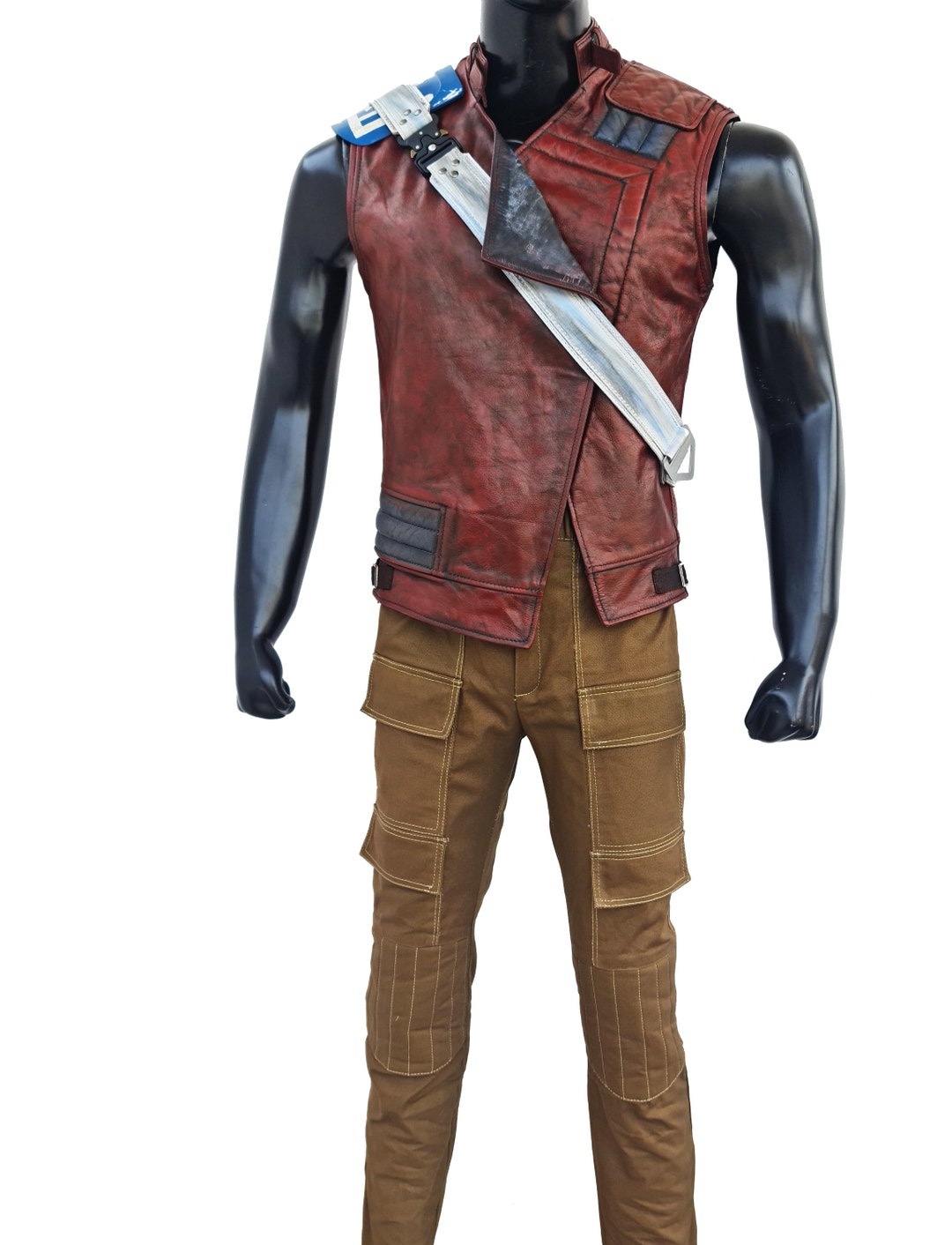 Red Leather Vest Inspired by Star Wars Jedi Survivor, Cal Kestis ...