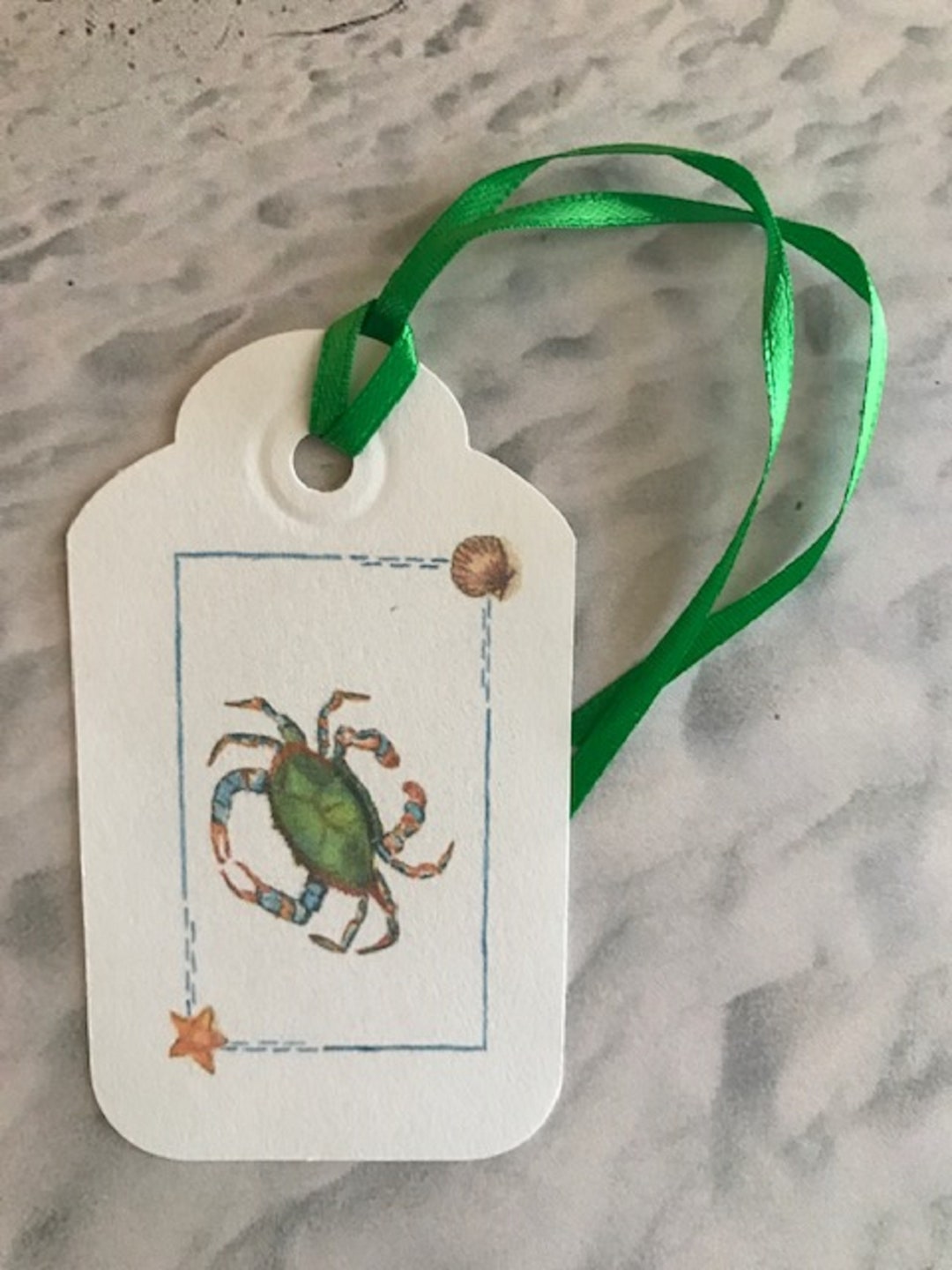 Watercolor Crab Gift Tag Coastal Beach Gift Tag Tropical Gift - Etsy
