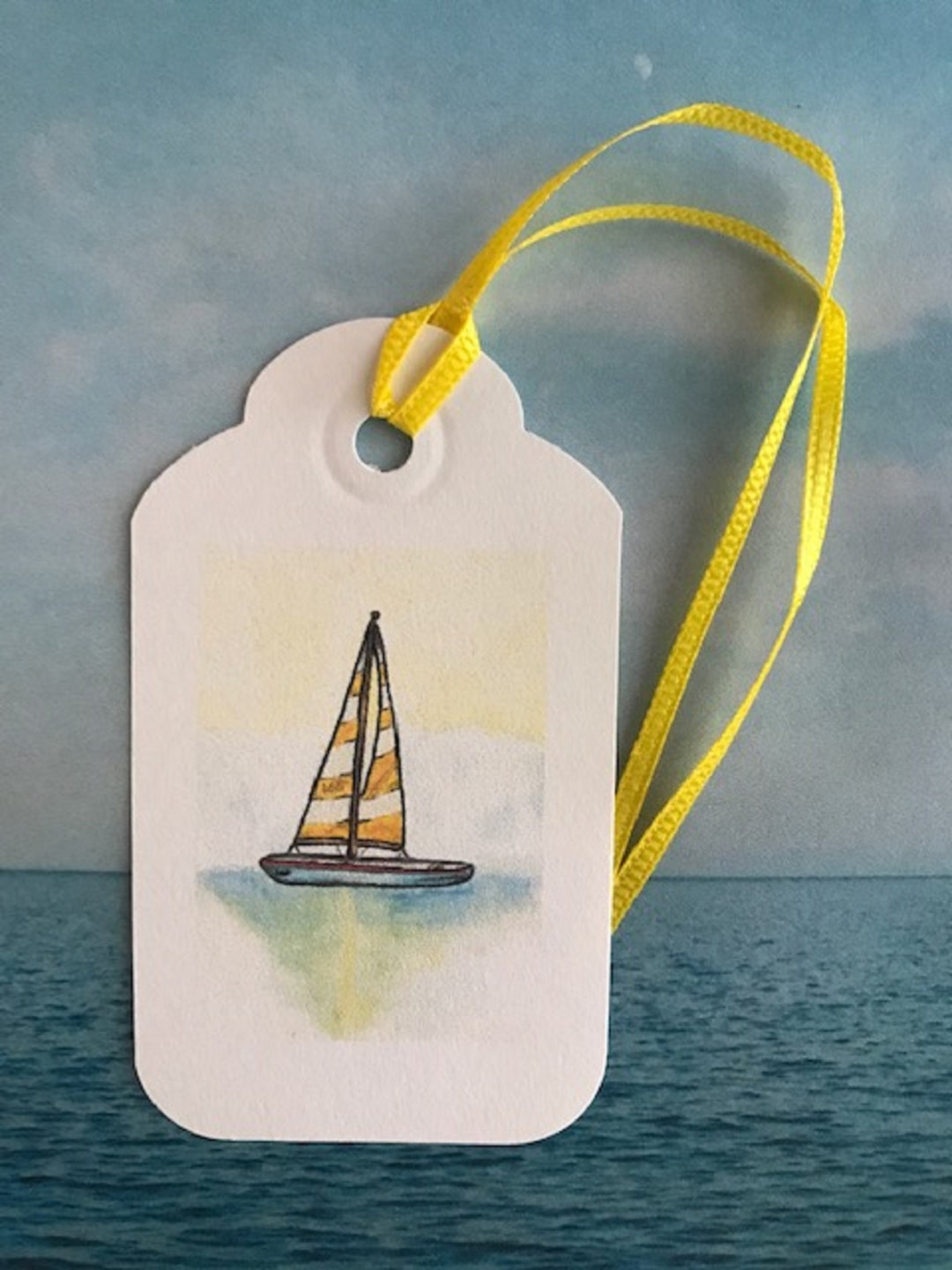 Sailboat Gift Tag Watercolor Gift Tag Gift Wrapping Sailing Kids Gift ...