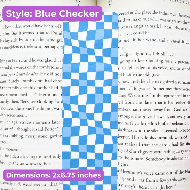 Checker Board Laminated Handmade Bookmark | Unique Reading Gift Set for ...
