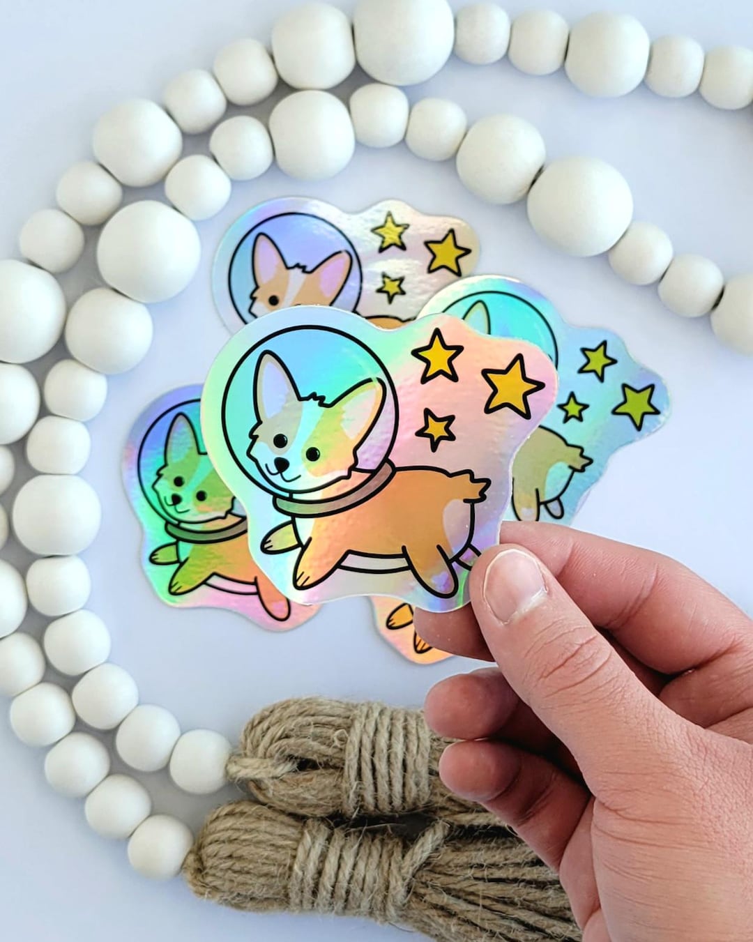 Astronaut Dog Holo Sticker | Celestial Kawaii Corgi Gift | Solar System ...