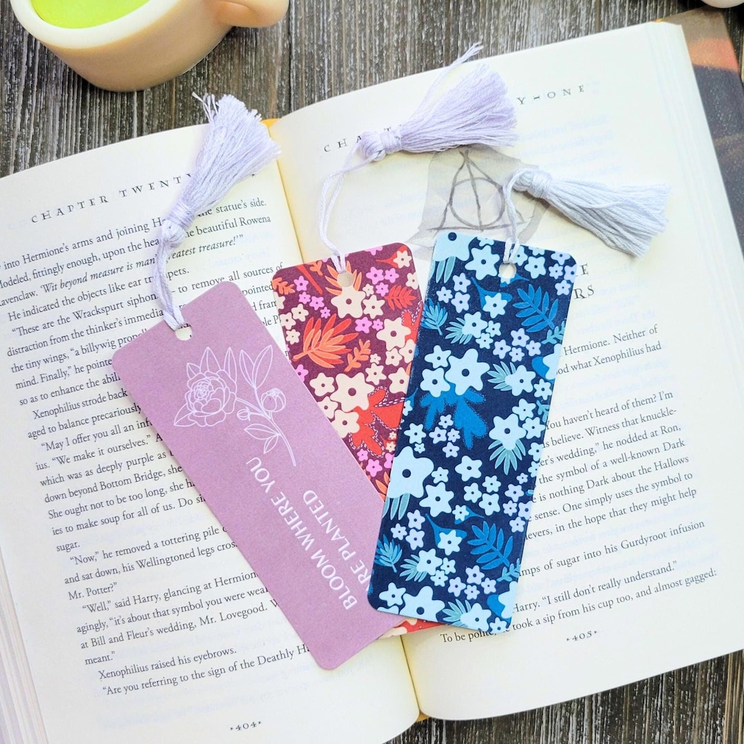 Handmade Laminated Bookmarks With Tassel | Women's Book Club | Cute ...