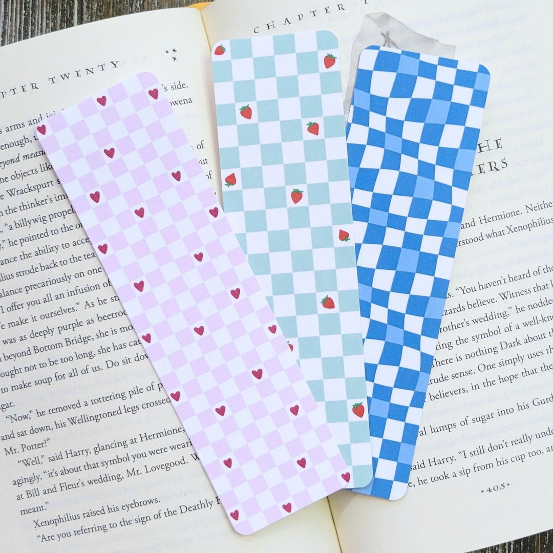 Checker Board Laminated Handmade Bookmark | Unique Reading Gift Set for ...