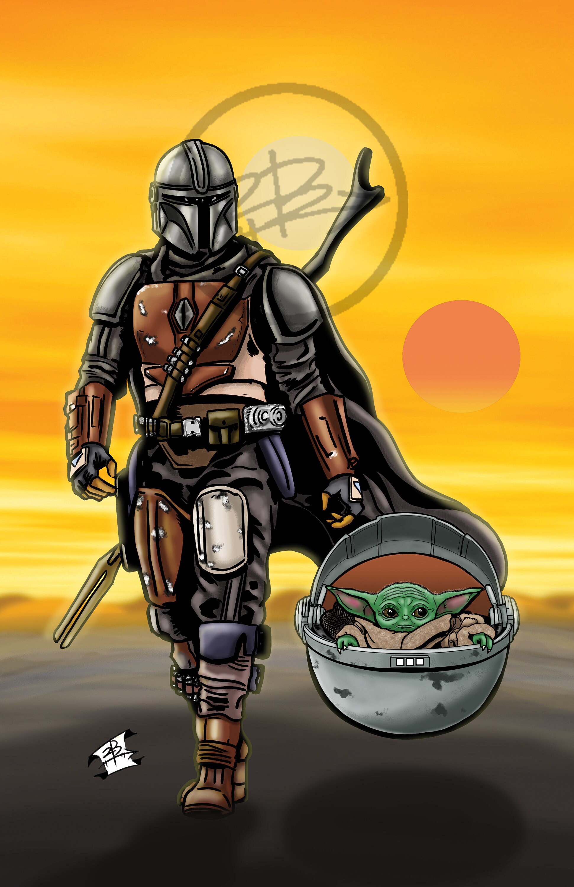 The Mandalorian & Grogu Art Print - Etsy