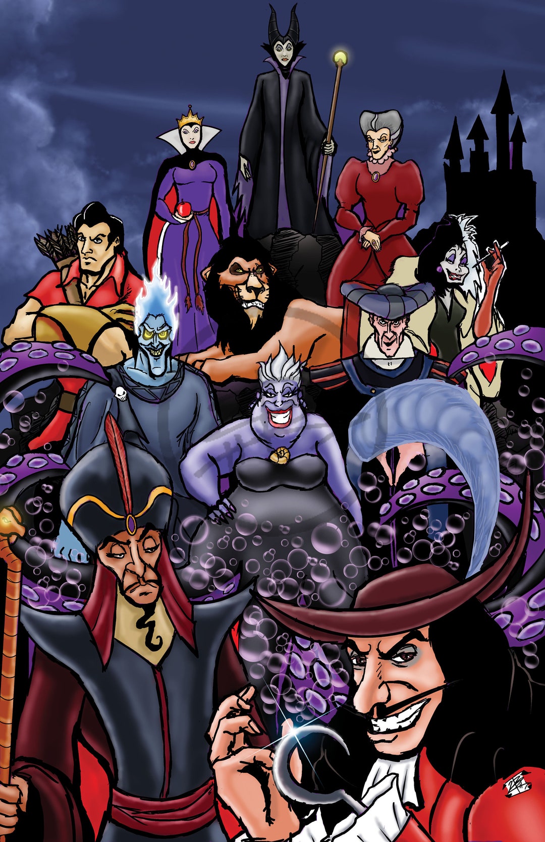 Disney Villains Art Print - Etsy
