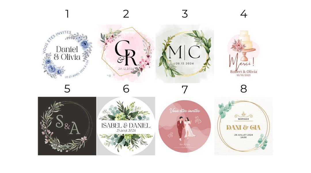 Personalized Round, Shiny Self-adhesive Labels 4 Cm Baptism, Wedding ...