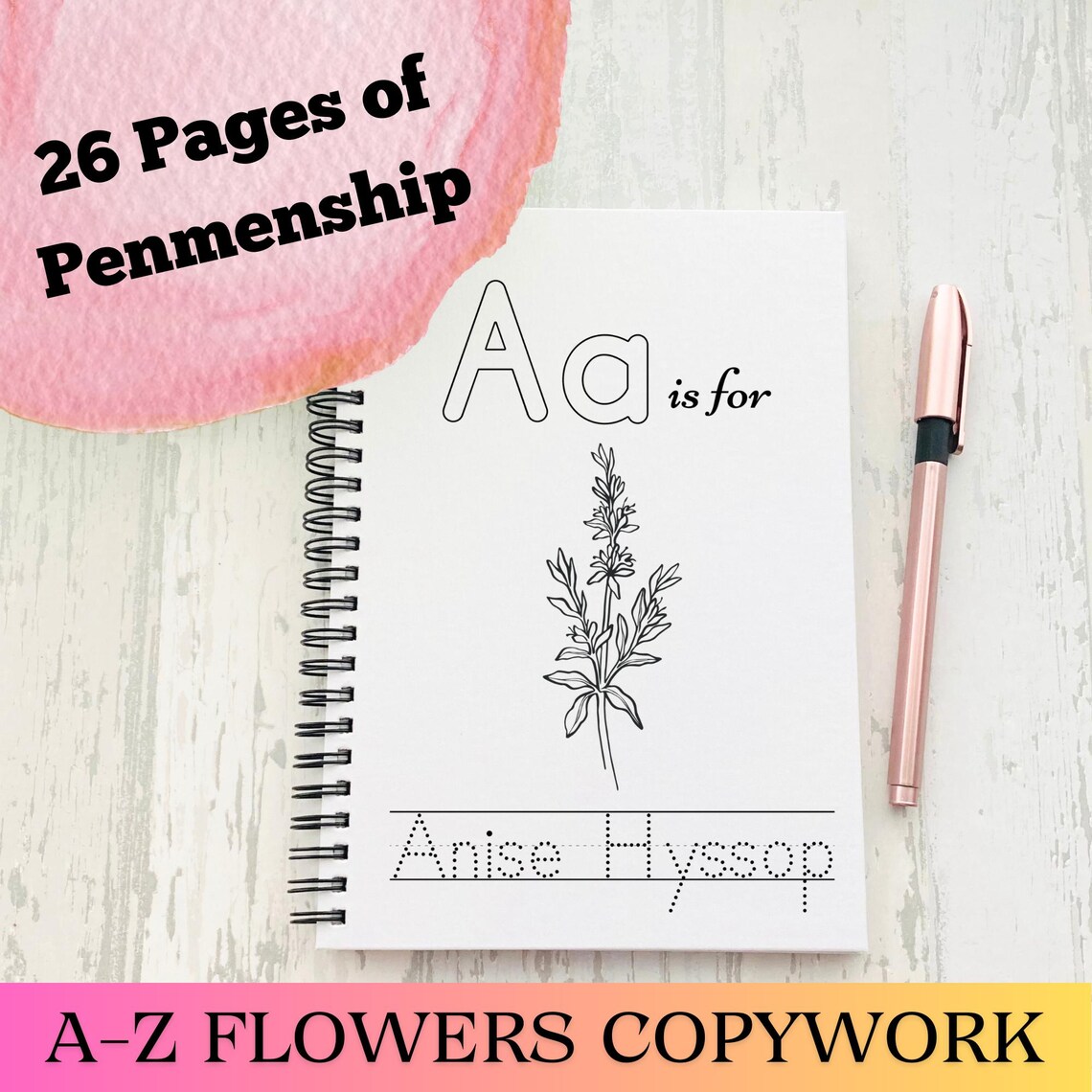 ABC Wildflowers Copywork, Homeschool Alphabet Sheets, Printable ...