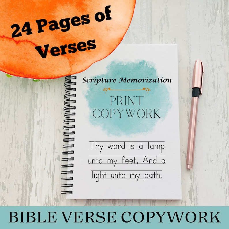 Homeschool Copywork | Bible Verse Bundle, Printable Print Scripture ...