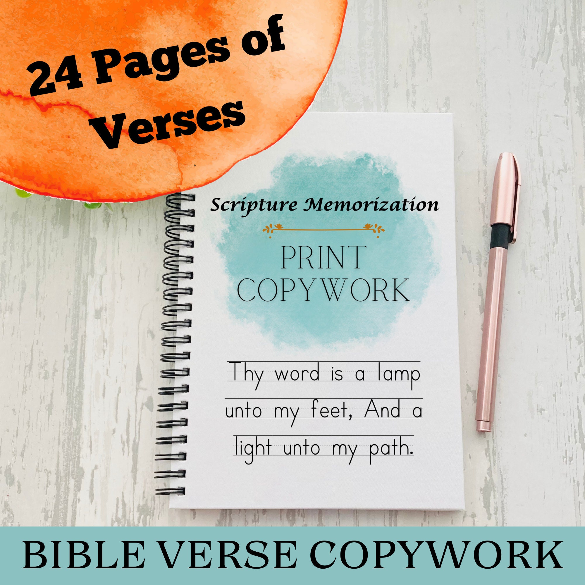 Homeschool Copywork | Bible Verse Bundle, Printable Print Scripture ...
