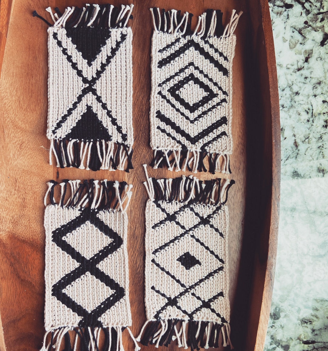 Modern Mug Rugs Crochet Pattern - Etsy