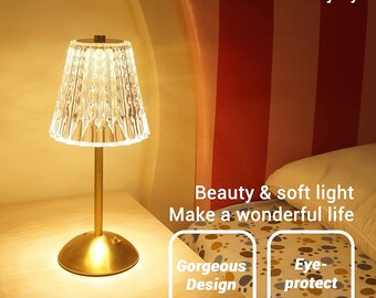 Led Crystal Table Lamp - Etsy
