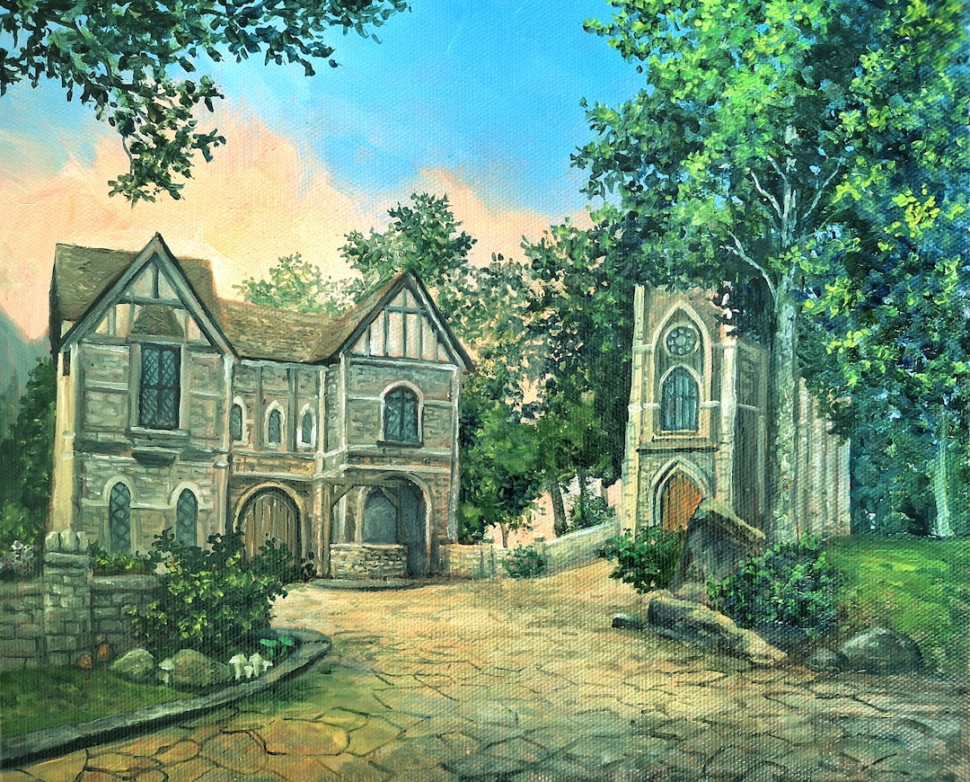 The Elder Scrolls Oblivion Weynon Priory Original Oil Painting 24x30cm ...