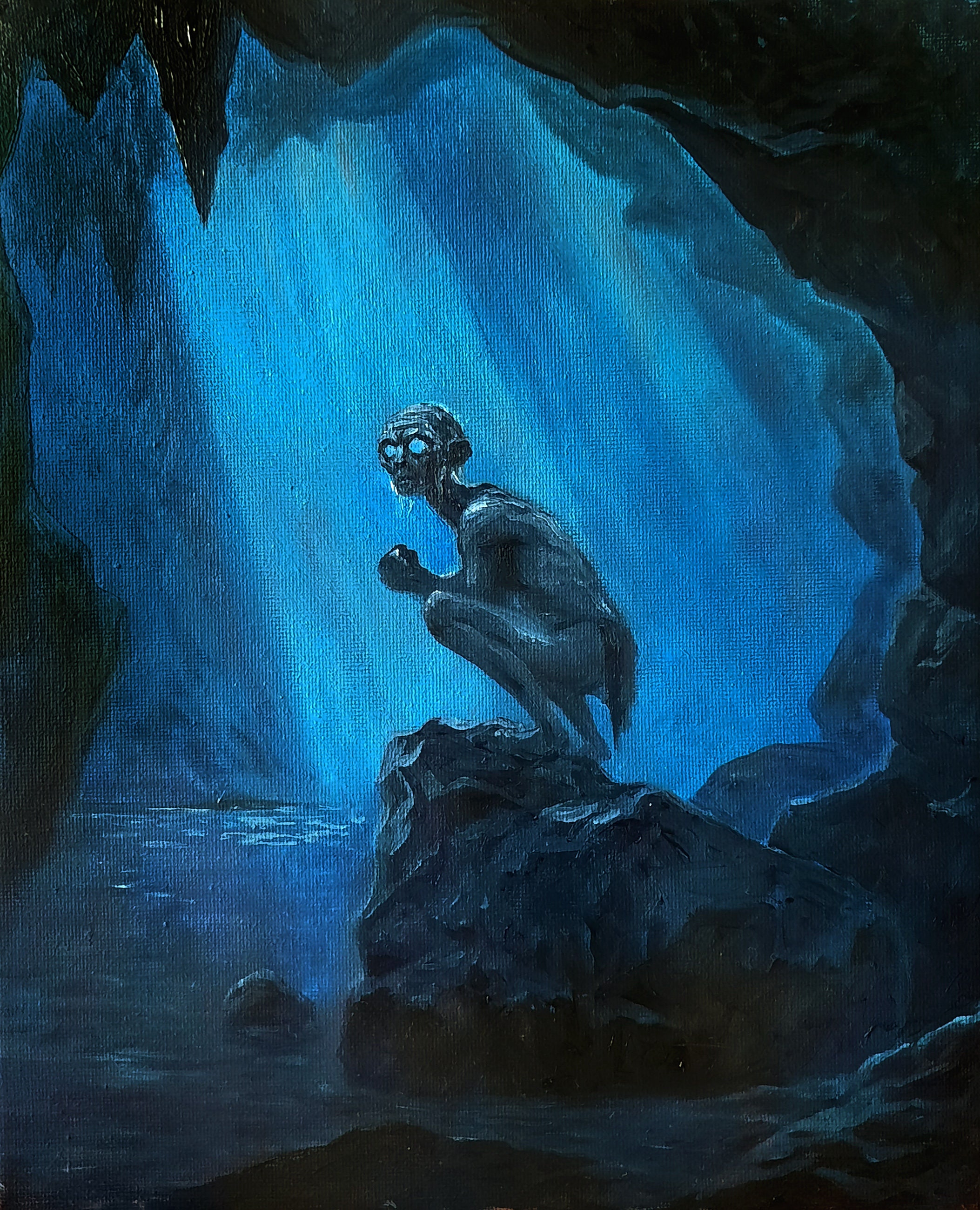 Lord of the Rings Gollum Holding the One Ring in the Cave Llimited ...