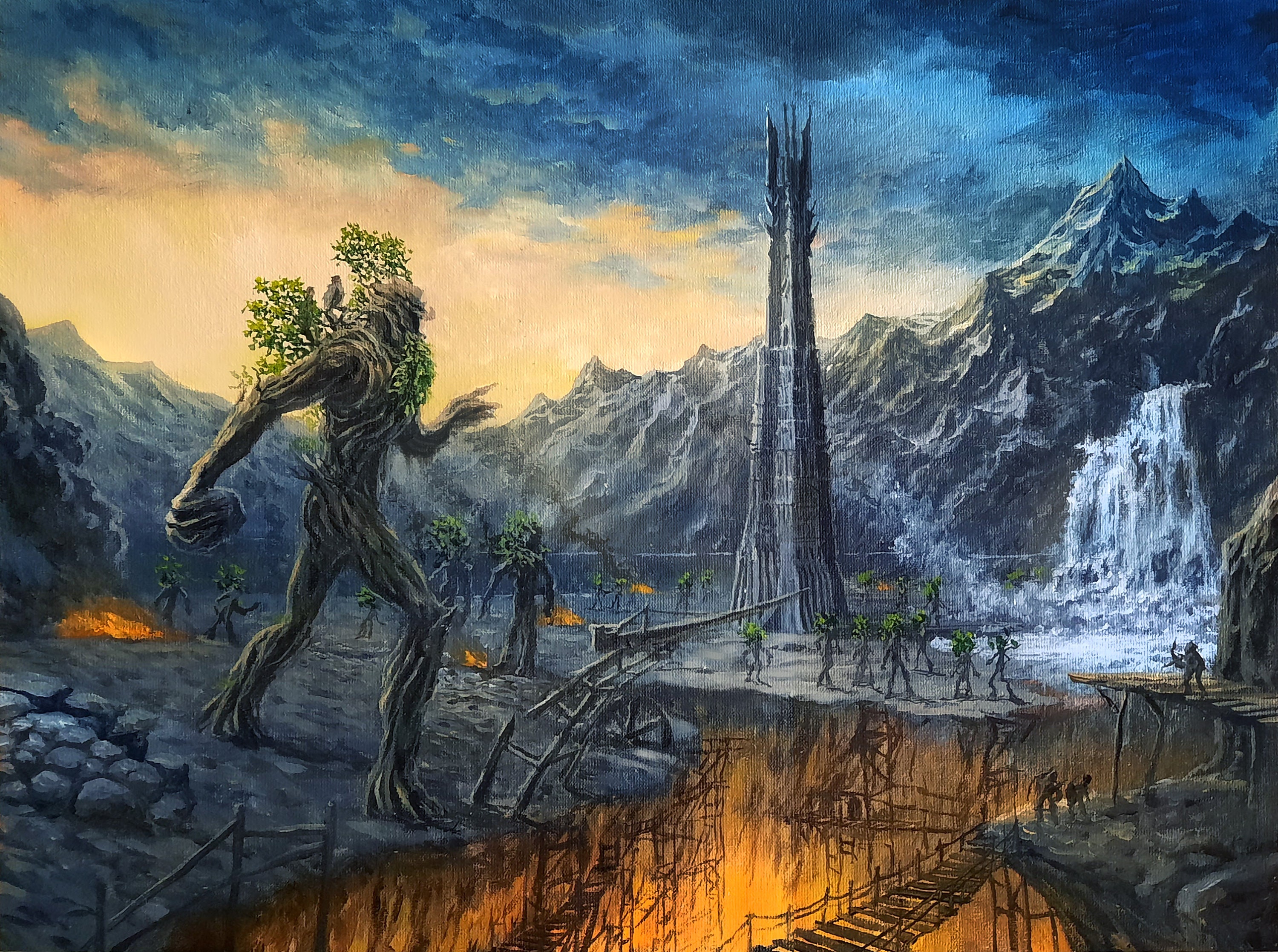 Lord of the Rings the Last March of the Ents and Treebeard Signed Art ...