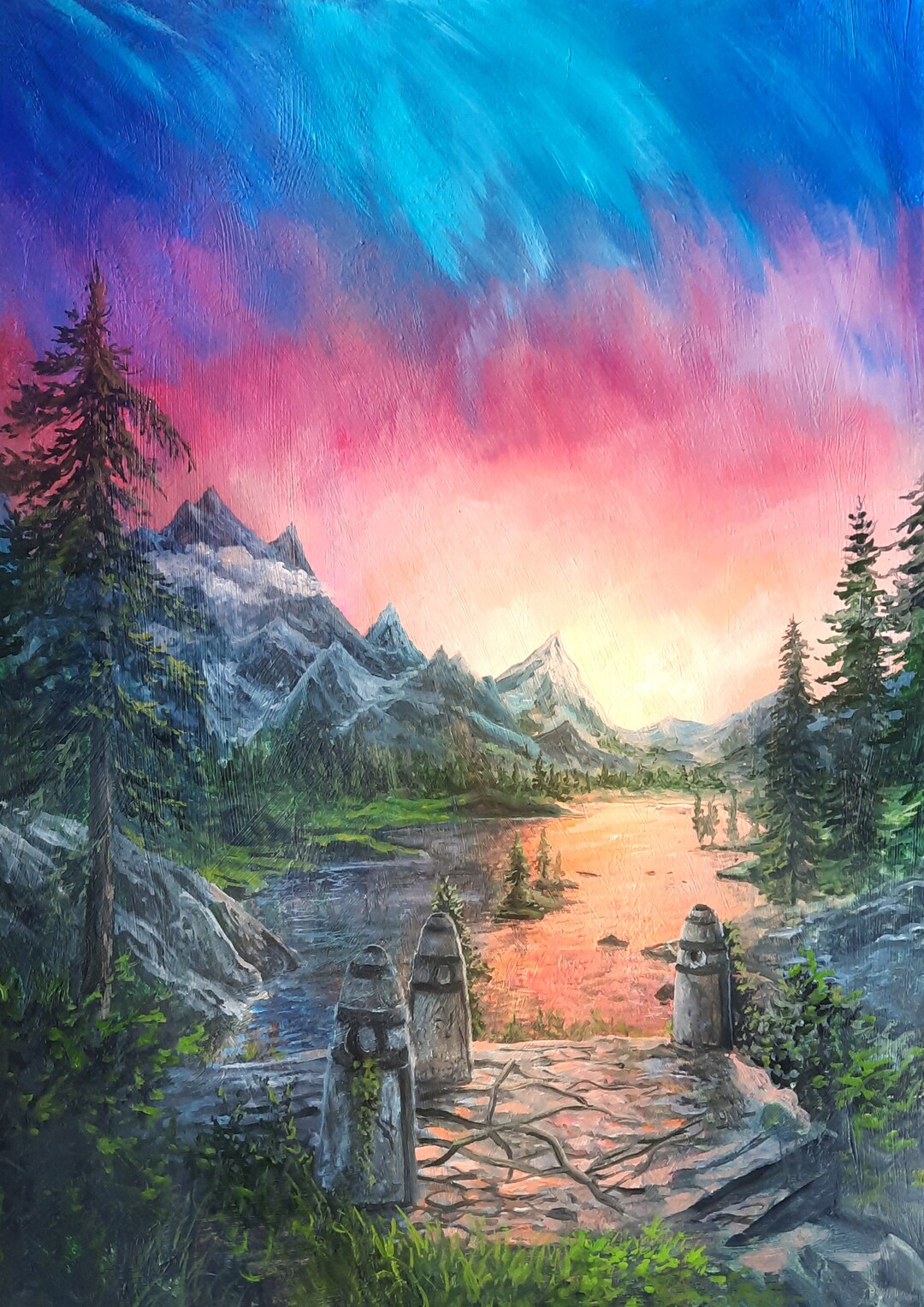 Skyrim Standing Guardian Stones Limited Edition Signed Print - Etsy