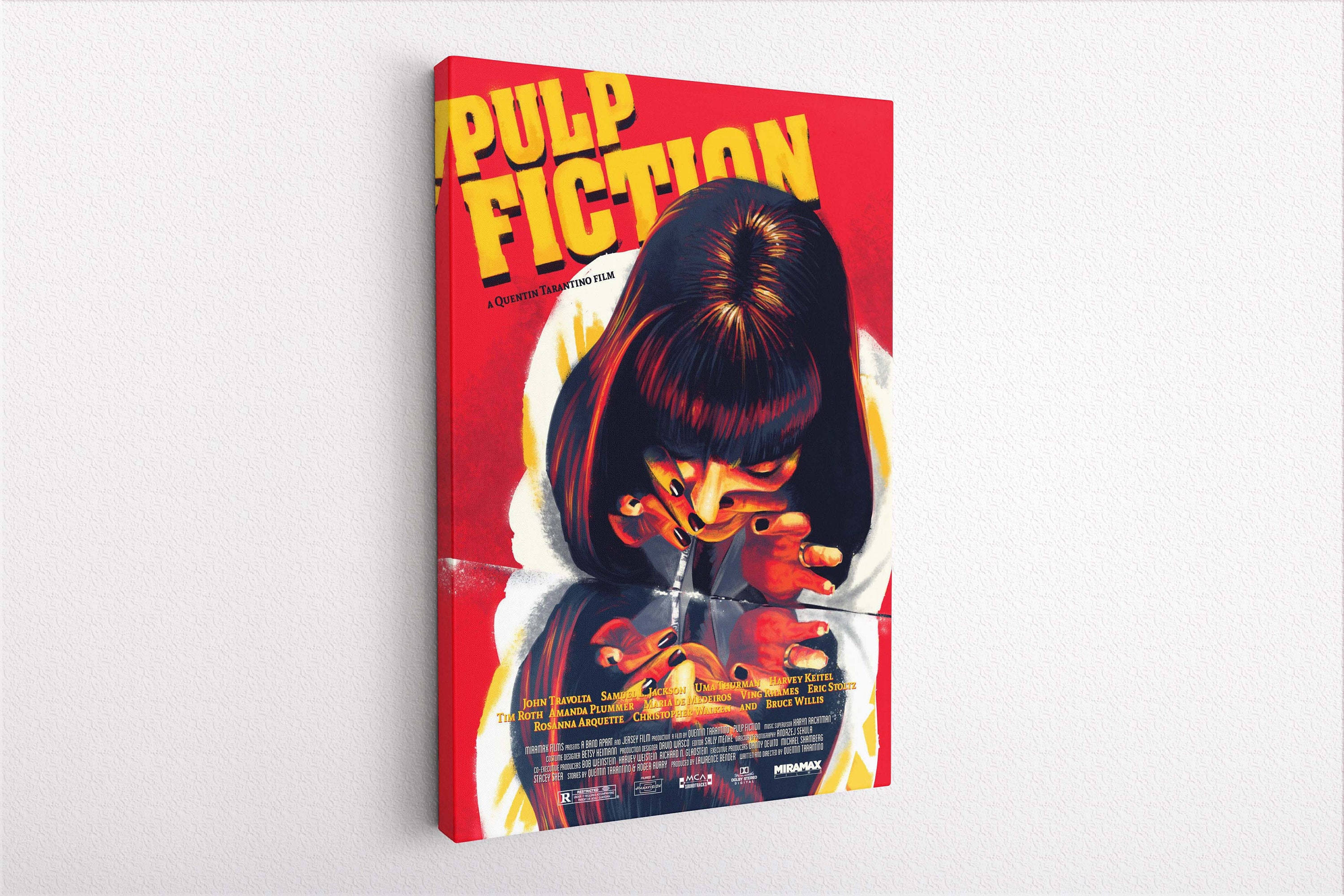 Pulp Fiction Movie Poster Canvas, Movie Poster Wall Art sold by mila ...
