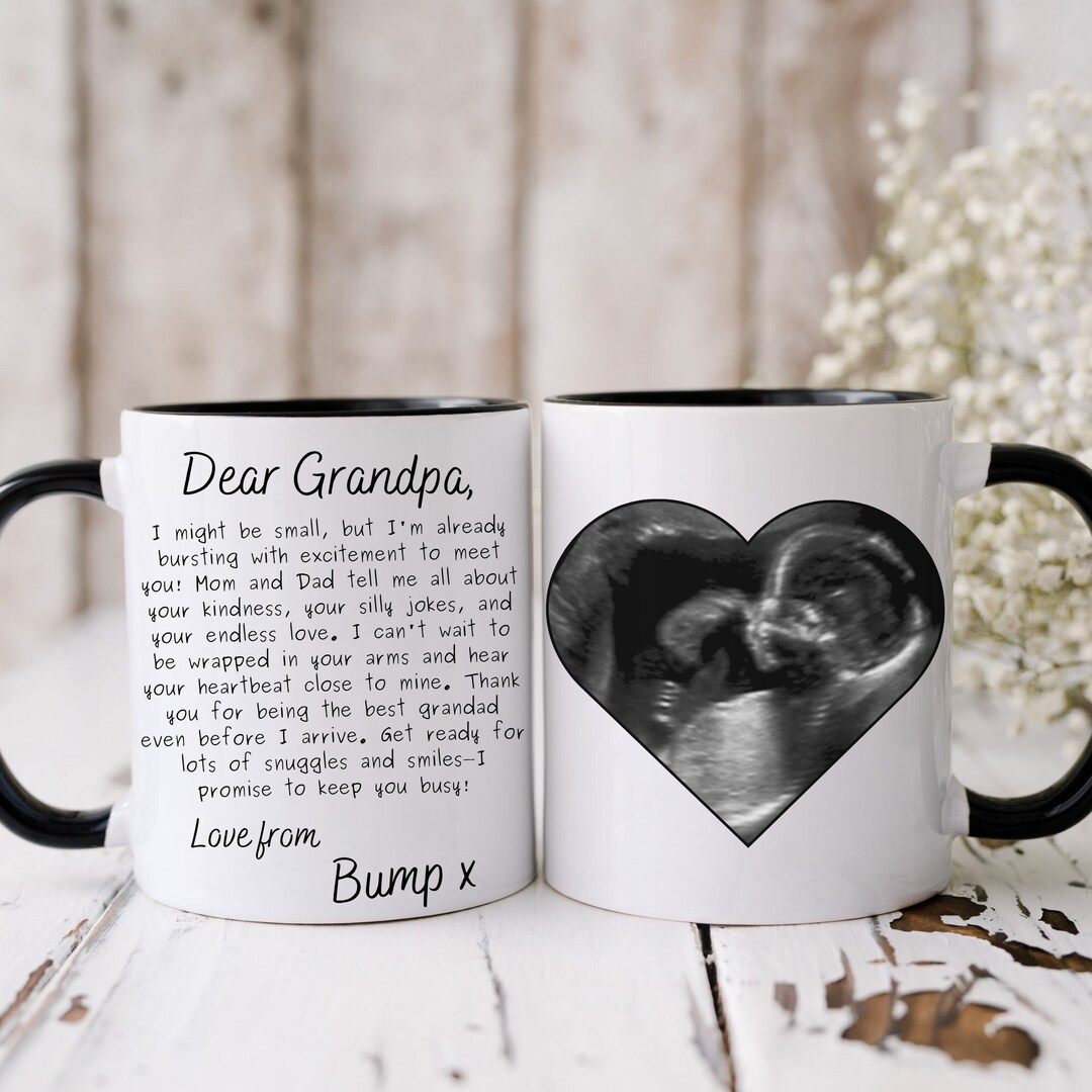 Grandad to Be, Personalised Scan Photo Mug, Ultrasound Mug, Father's ...