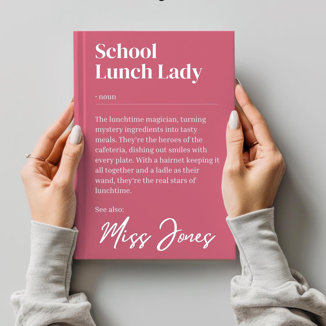 Personalized School Lunch Lady Gift Notebook, Teacher Appreciation Gift ...