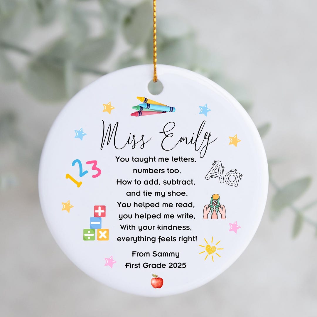 Personalized First Grade Teacher Ornament, First Grade Teacher ...