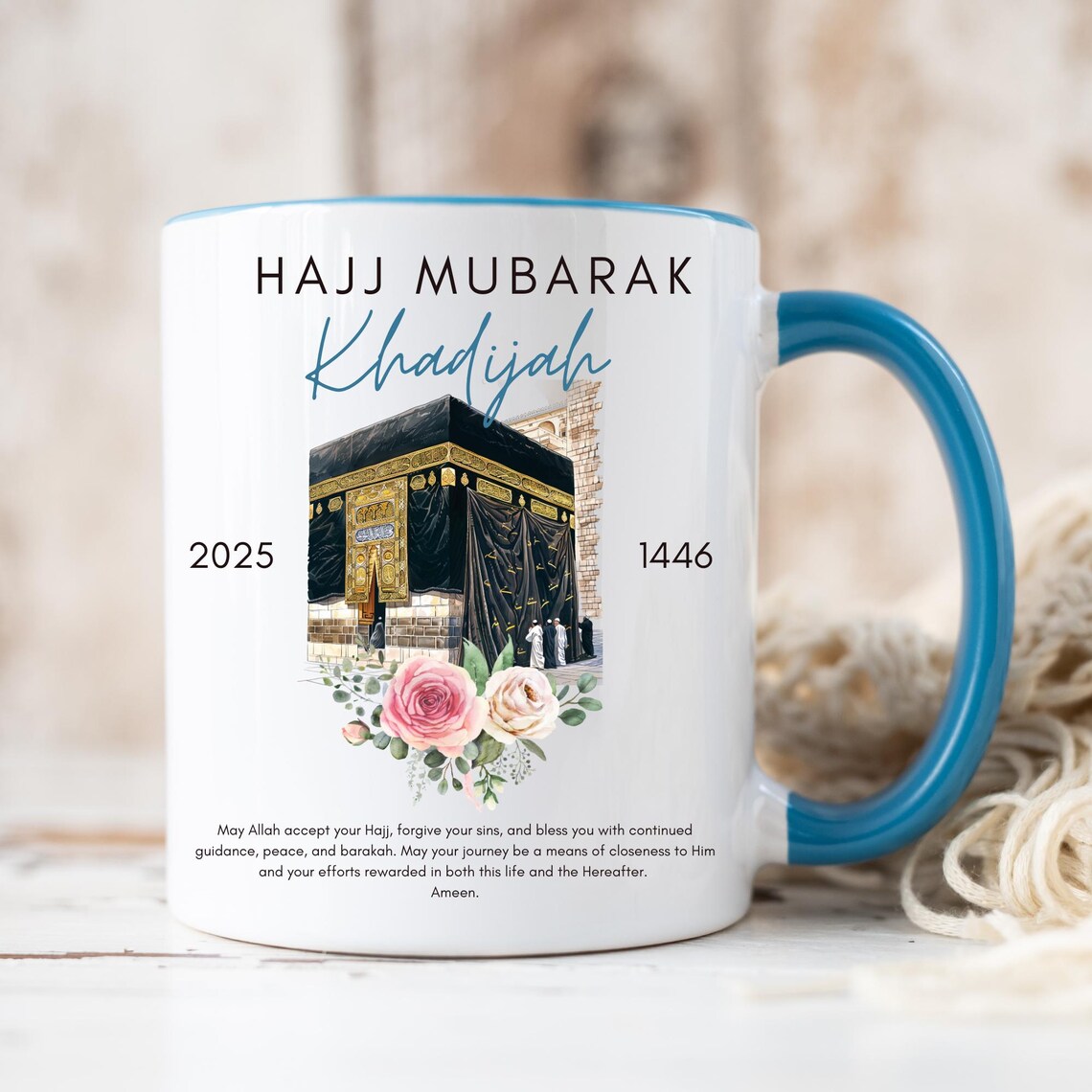 Personalised Hajj Mubarak Gift, Hajj Mug, Gift for Return From Hajj ...