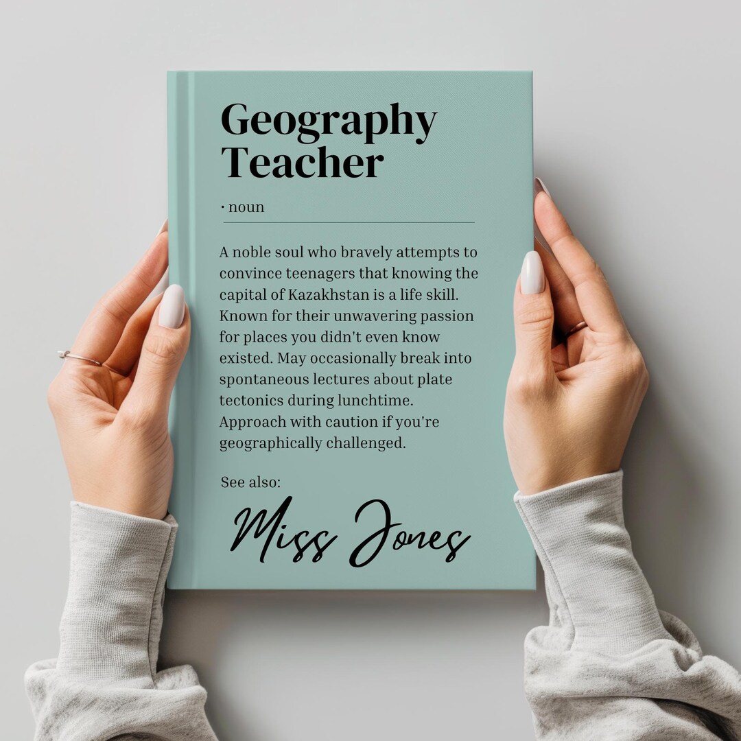 Personalised Geography Teacher Gift Notebook, Teacher Appreciation Gift ...