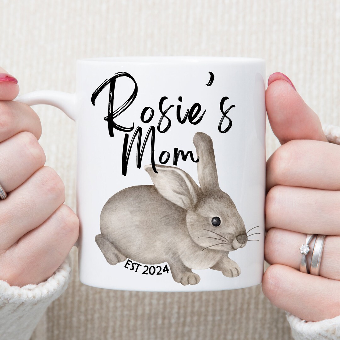 Custom Rabbit Mom Mug Using Pet Photo Name Custom Rabbit Mug ...