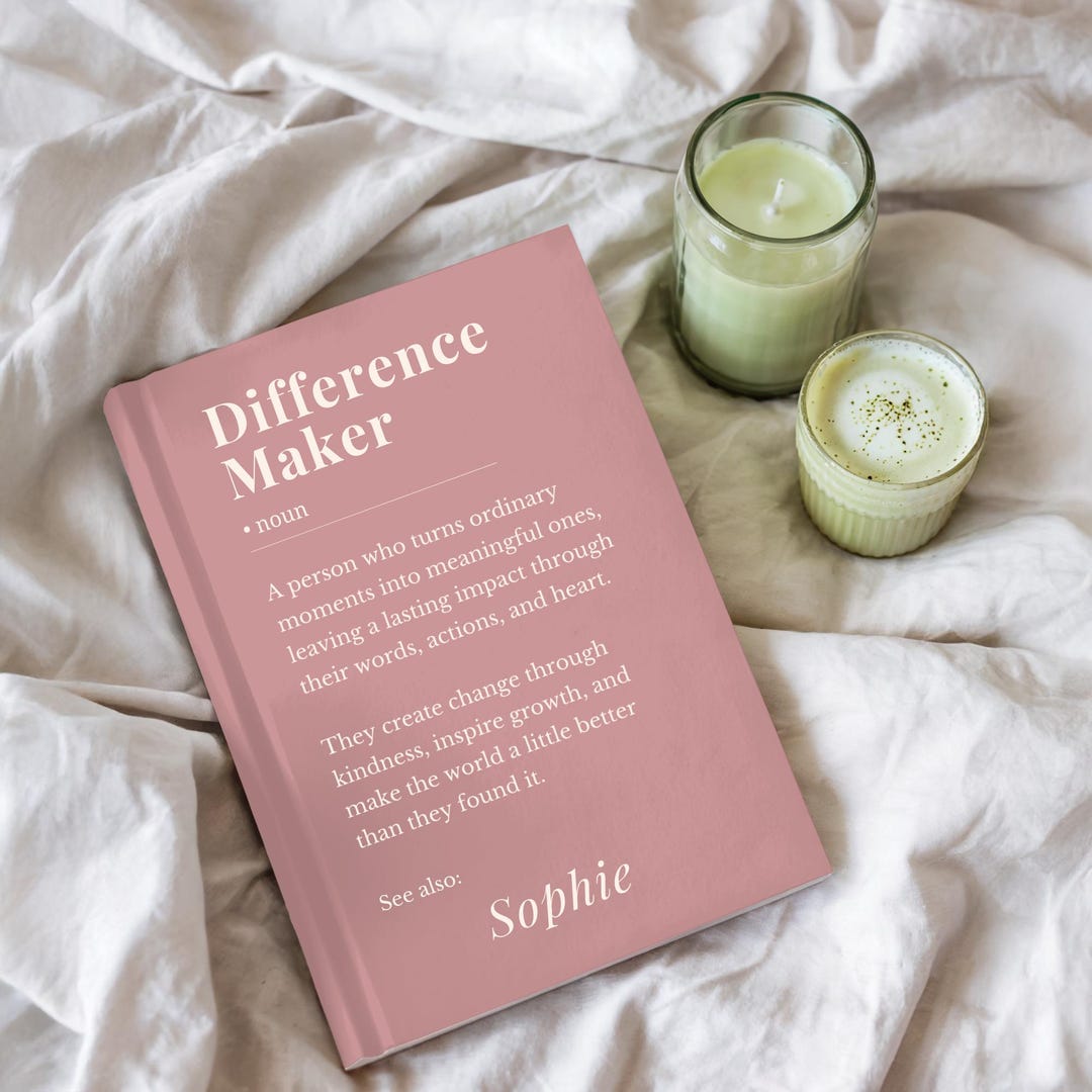 Personalized Difference Maker Journal, Custom Name Notebook, Gift for Teacher, Nurse, Mentor ...