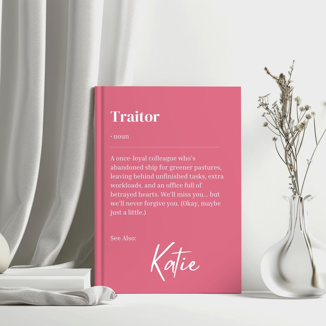 Funny Personalised Traitor Work Leaving Gift Notebook Co-worker Gift ...