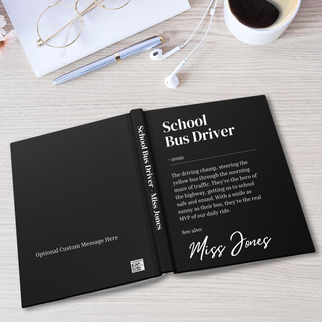 Personalized School Bus Driver Gift Notebook, Teacher Appreciation Gift ...