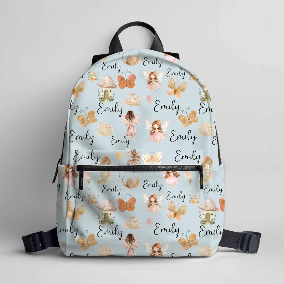 Personalized Custom Name Backpack, Fairy, Fairies Back to School, Kids ...