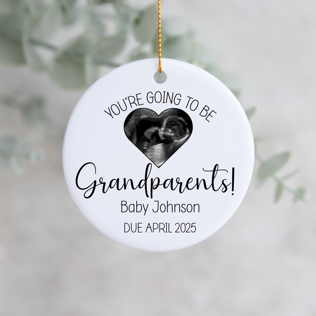 Personalised Pregnancy Announcement Christmas Tree Ornament, Baby Scan ...