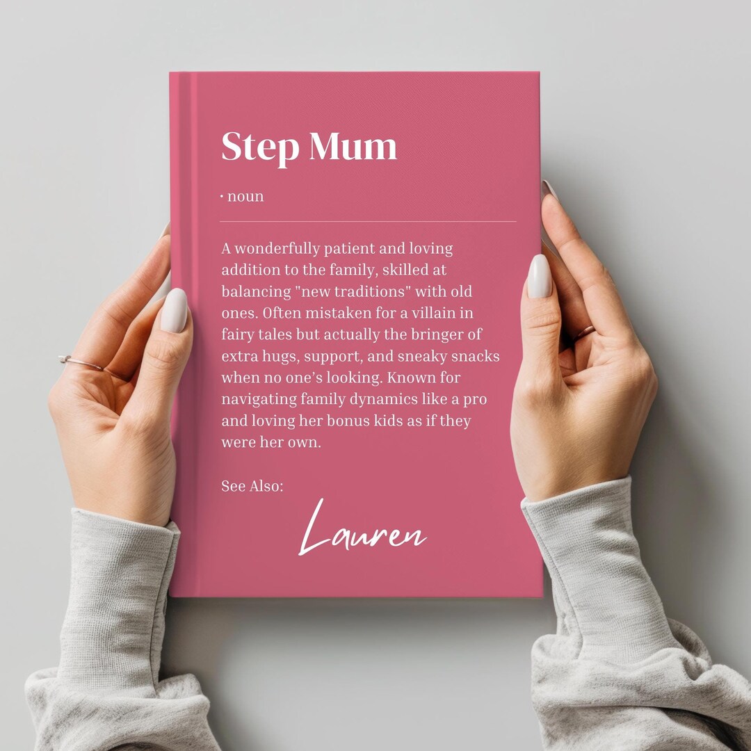 Personalised Step Mum Journal, Birthday Gift, Definition Gift, Step Mom ...