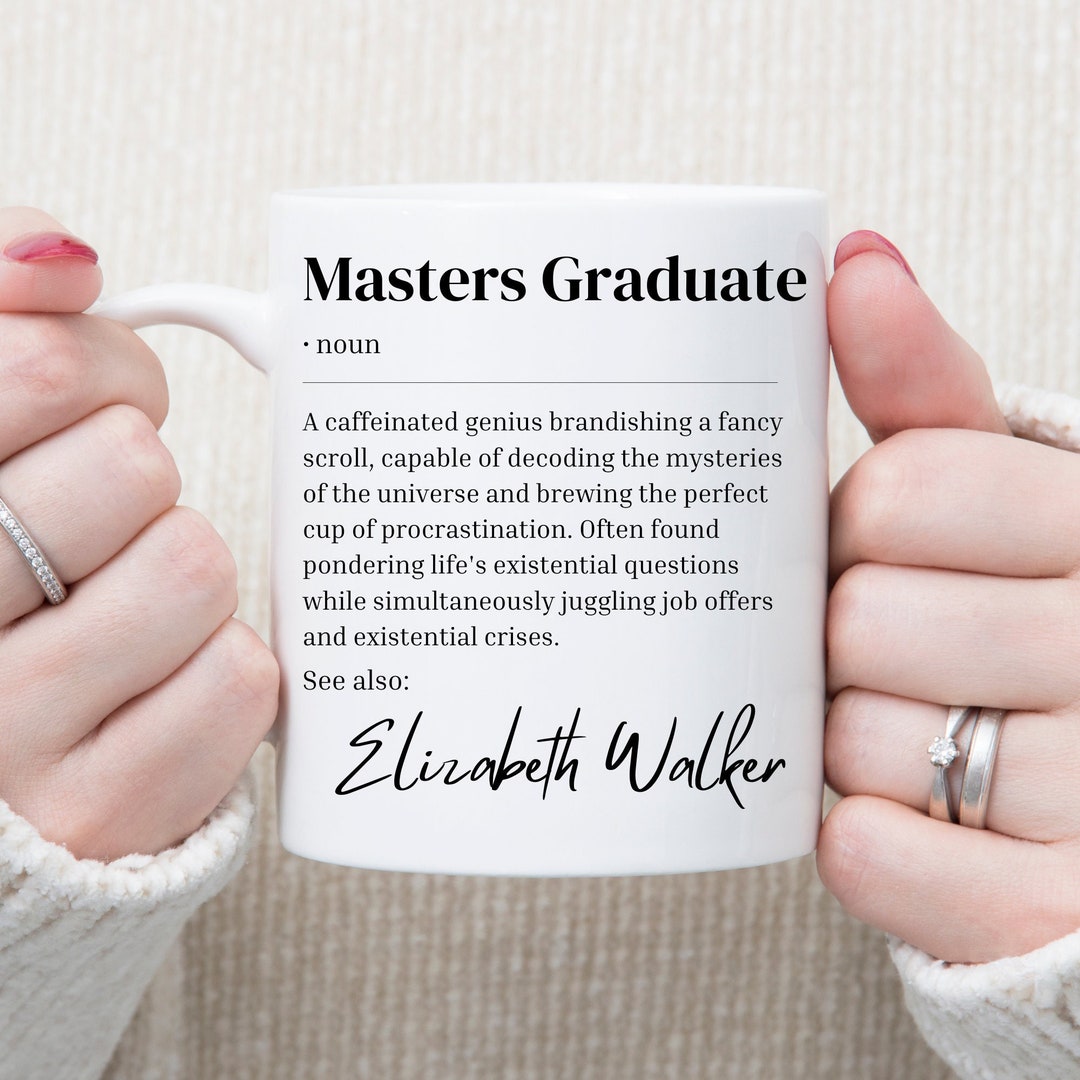 Personalized Masters Graduate Mug, Funny Graduation Gift, Custom ...