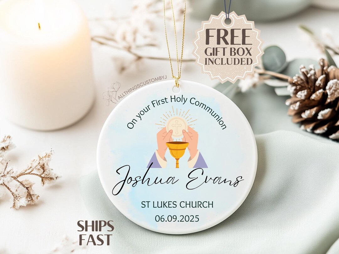 Personalized Boy First Holy Communion Ornament, Keepsake, 1st Holy ...
