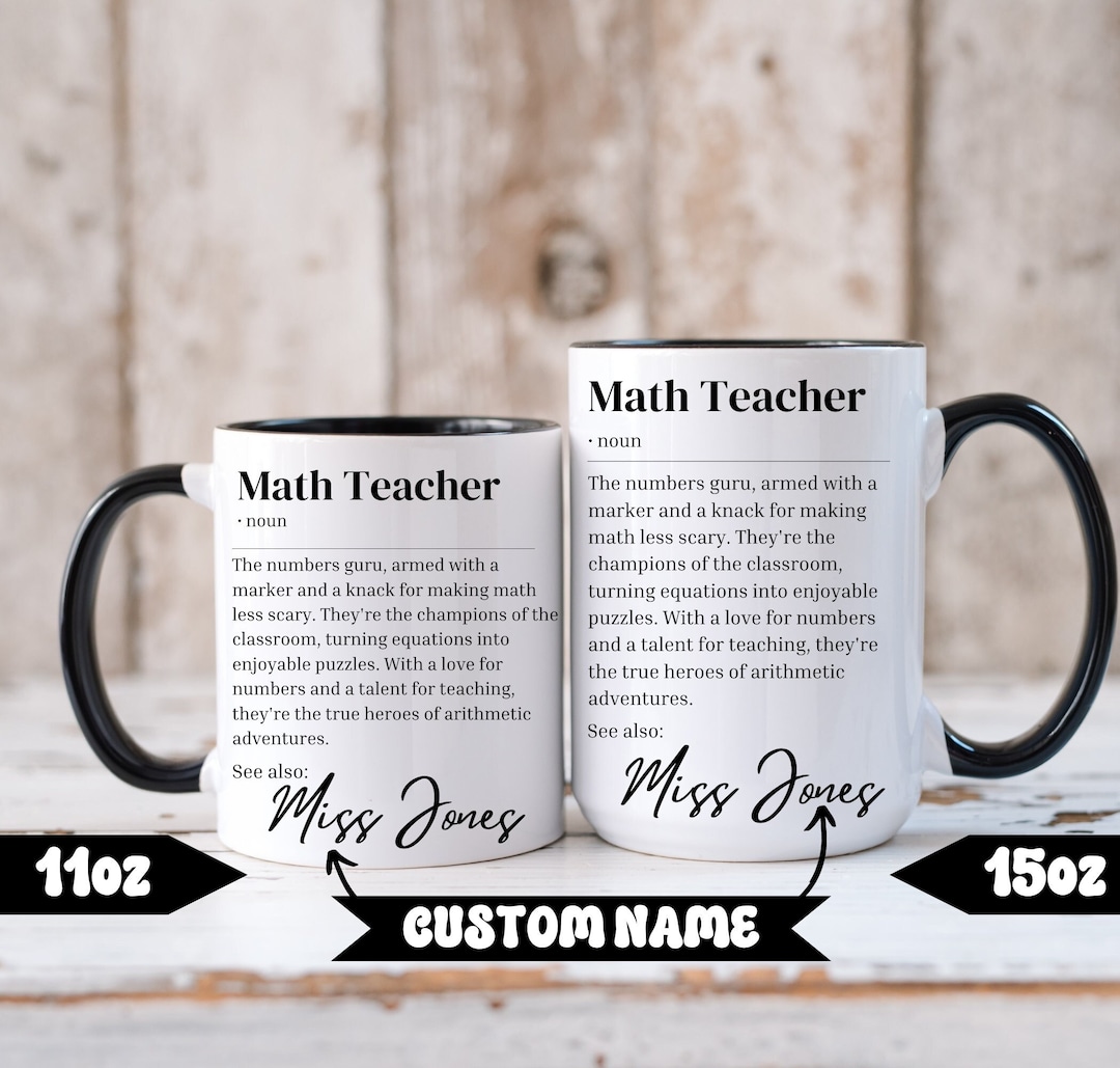 Personalized Math Teacher Appreciation Gift, Custom Names, Teacher Gift ...
