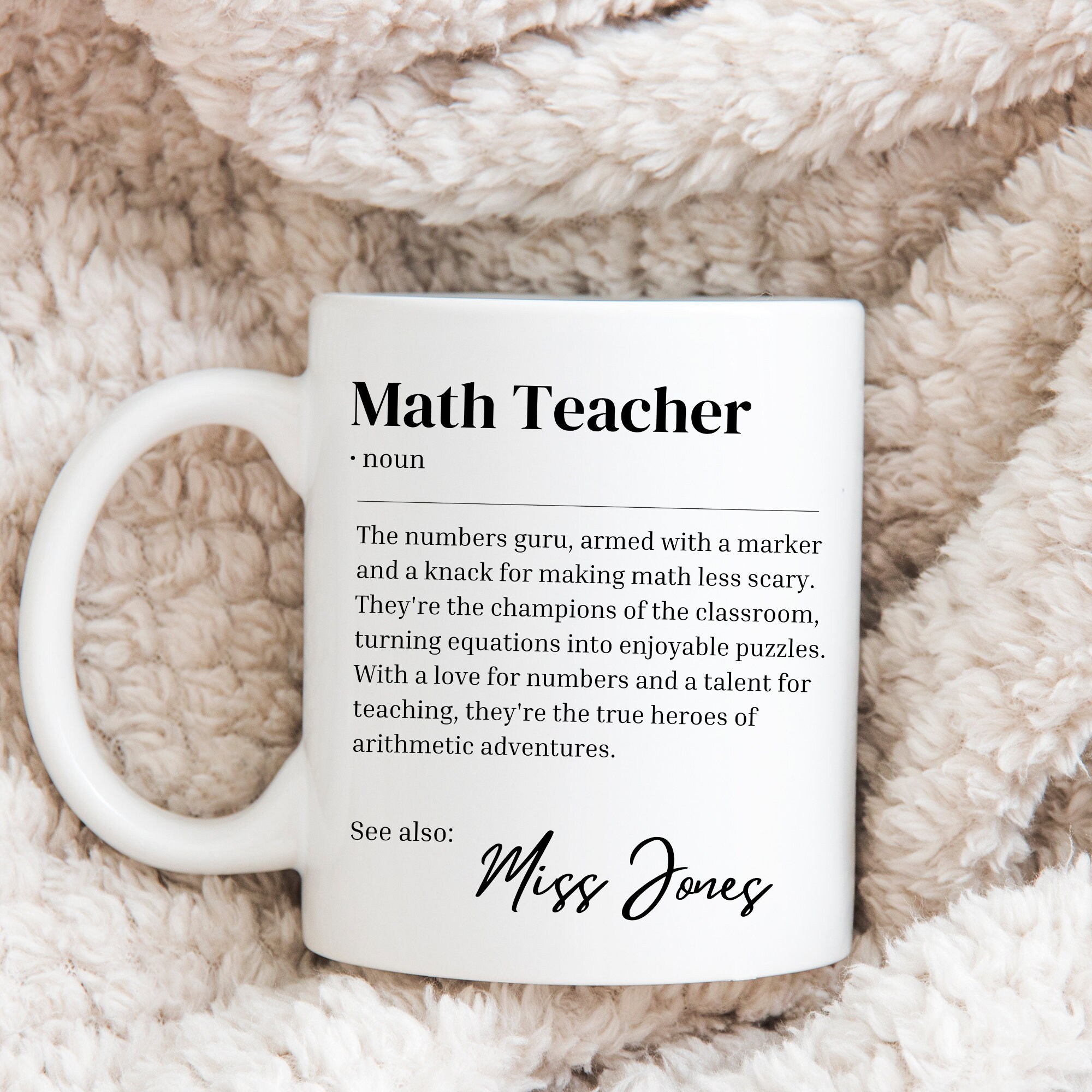 Personalized Math Teacher Appreciation Gift, Custom Names, Teacher Gift ...