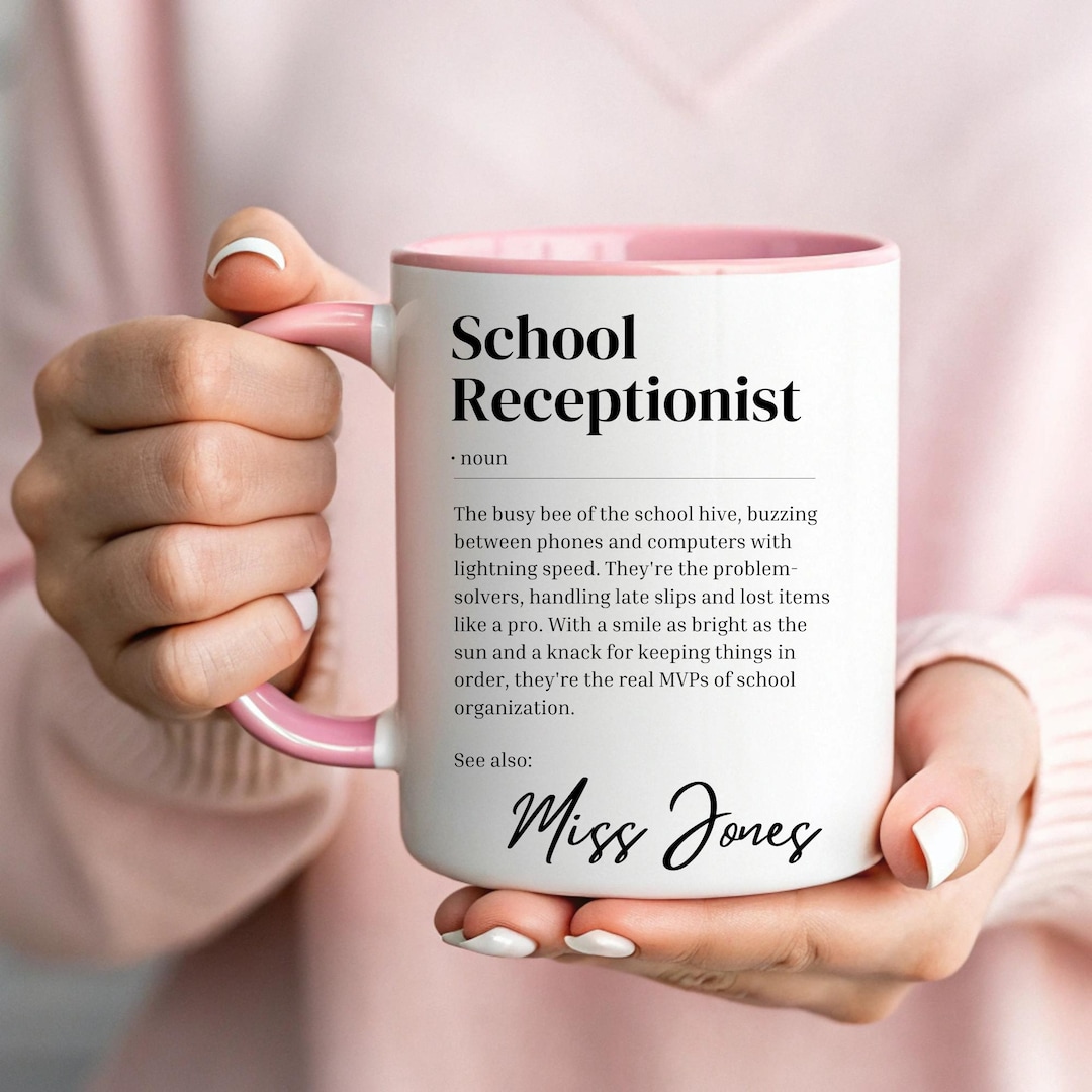 Personalized School Receptionist Appreciation Gift, Custom Names ...