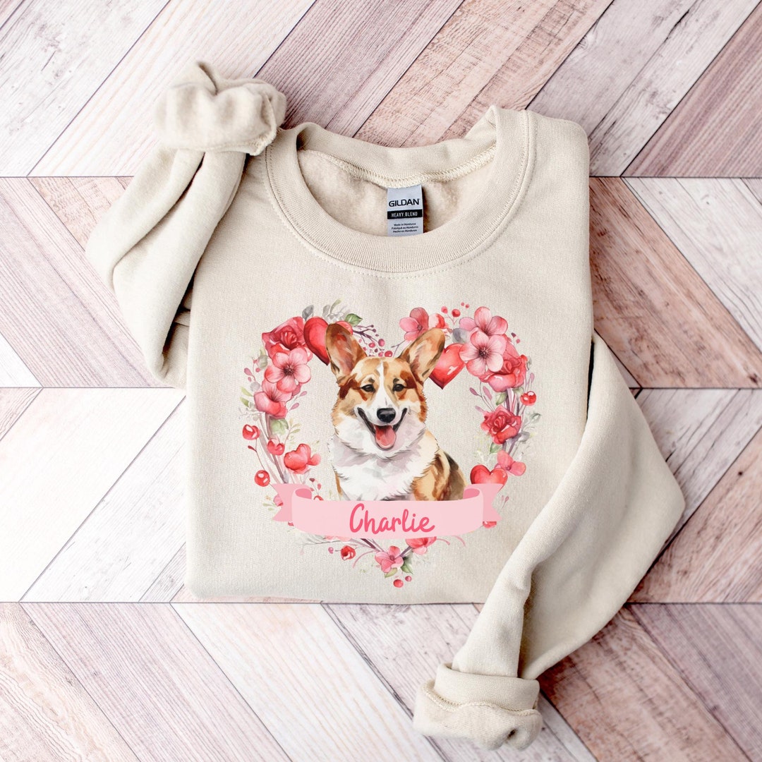 Custom Name Corgi Sweater, Valentine's Day, Dog Mom Gift for Corgi ...
