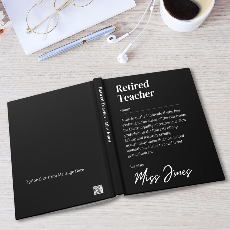 Personalized Retired Teacher Gift Notebook, Teacher Retirement Gift ...