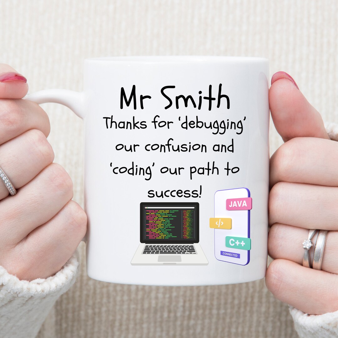 Personalised Computer Science Teacher Mug, Thank You Gift, Teacher ...
