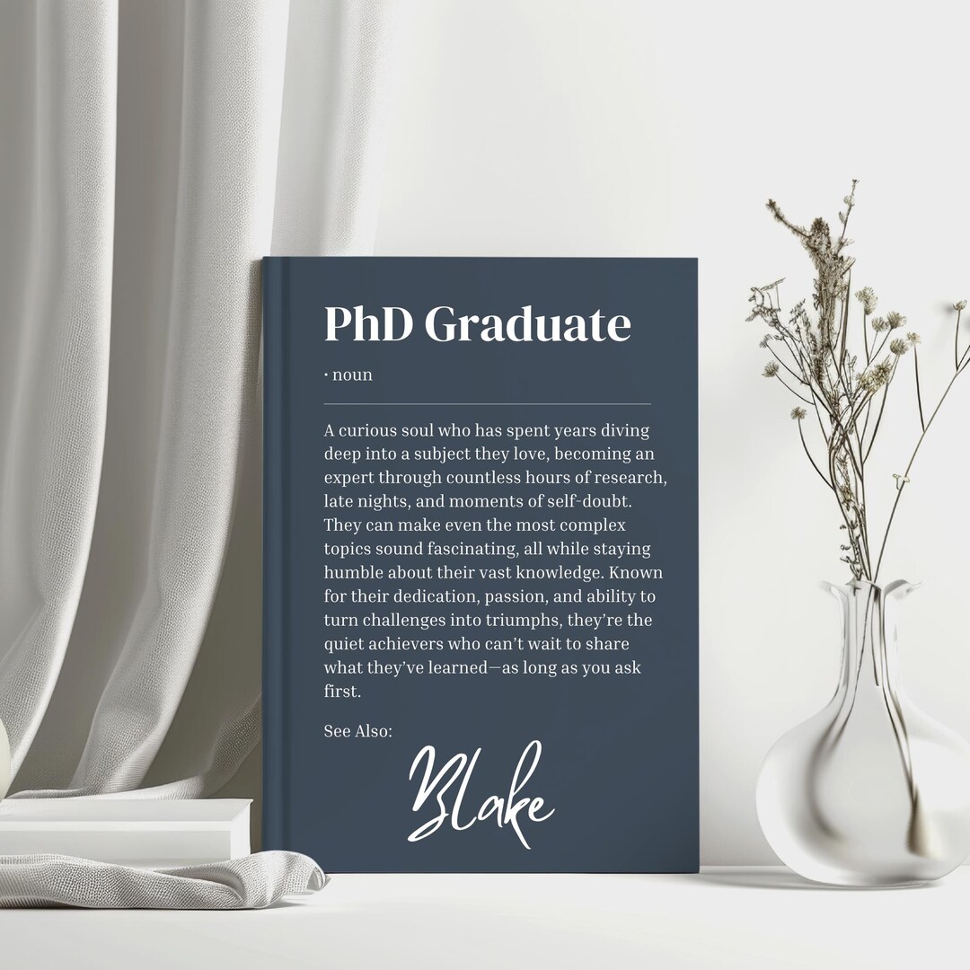 Personalised Doctorate Graduate Gift Notebook, Phd Graduation Gift ...