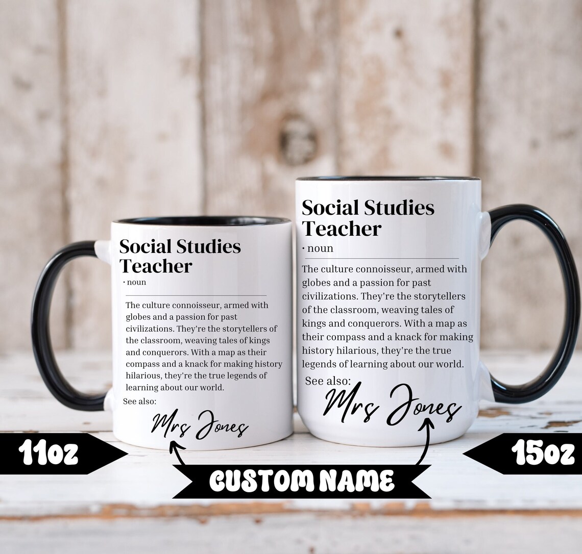 Personalized Social Studies Teacher Appreciation Gift, Custom Names ...