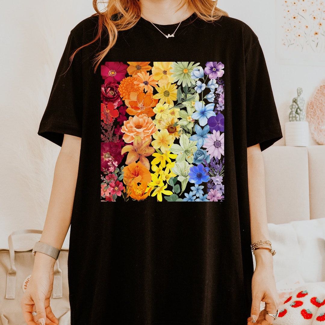 Subtle Pride LGBTQ Flower Shirt, Gay, Lesbian, Transgender, Bi, Flower ...