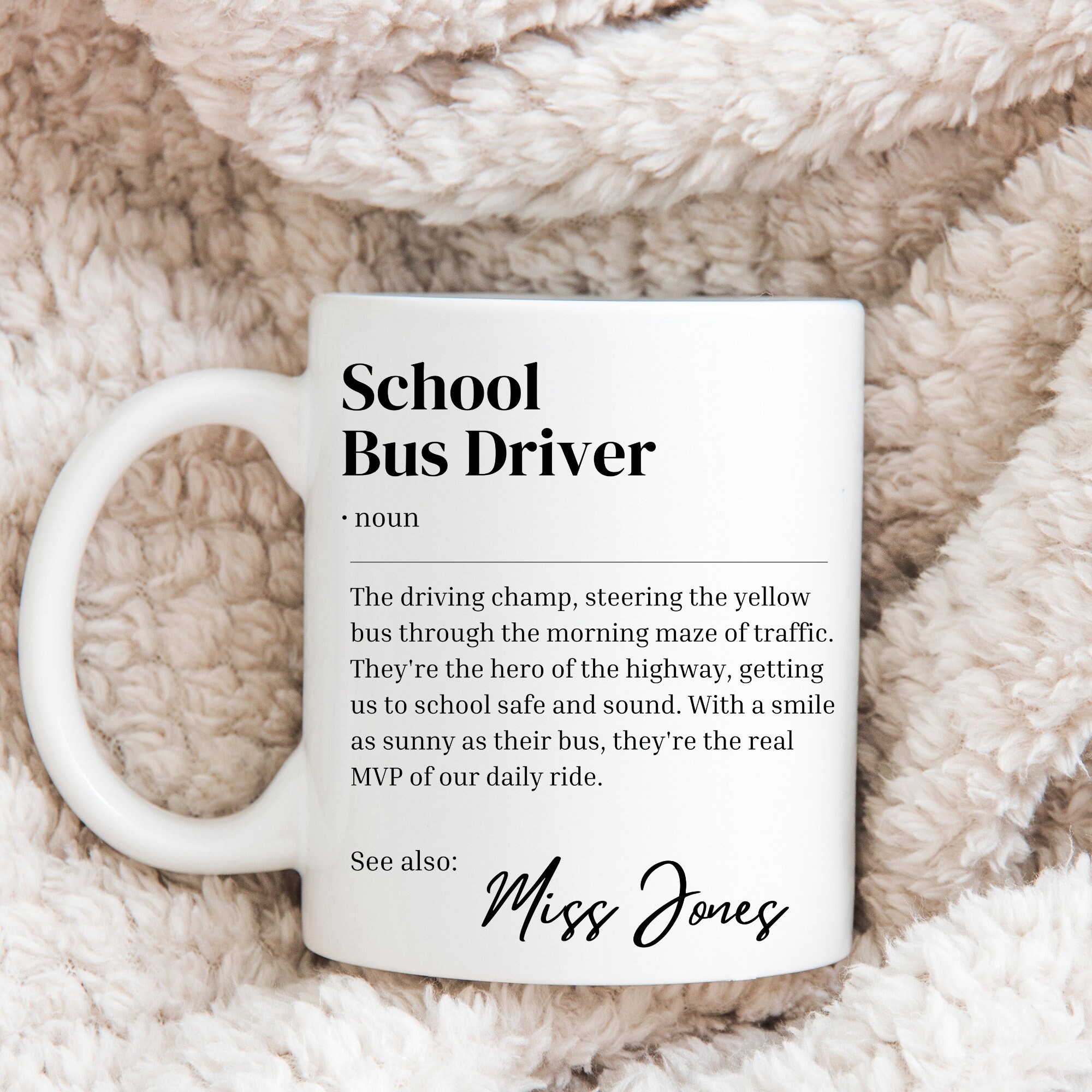 Personalized School Bus Driver Appreciation Gift, Custom Names, Teacher ...