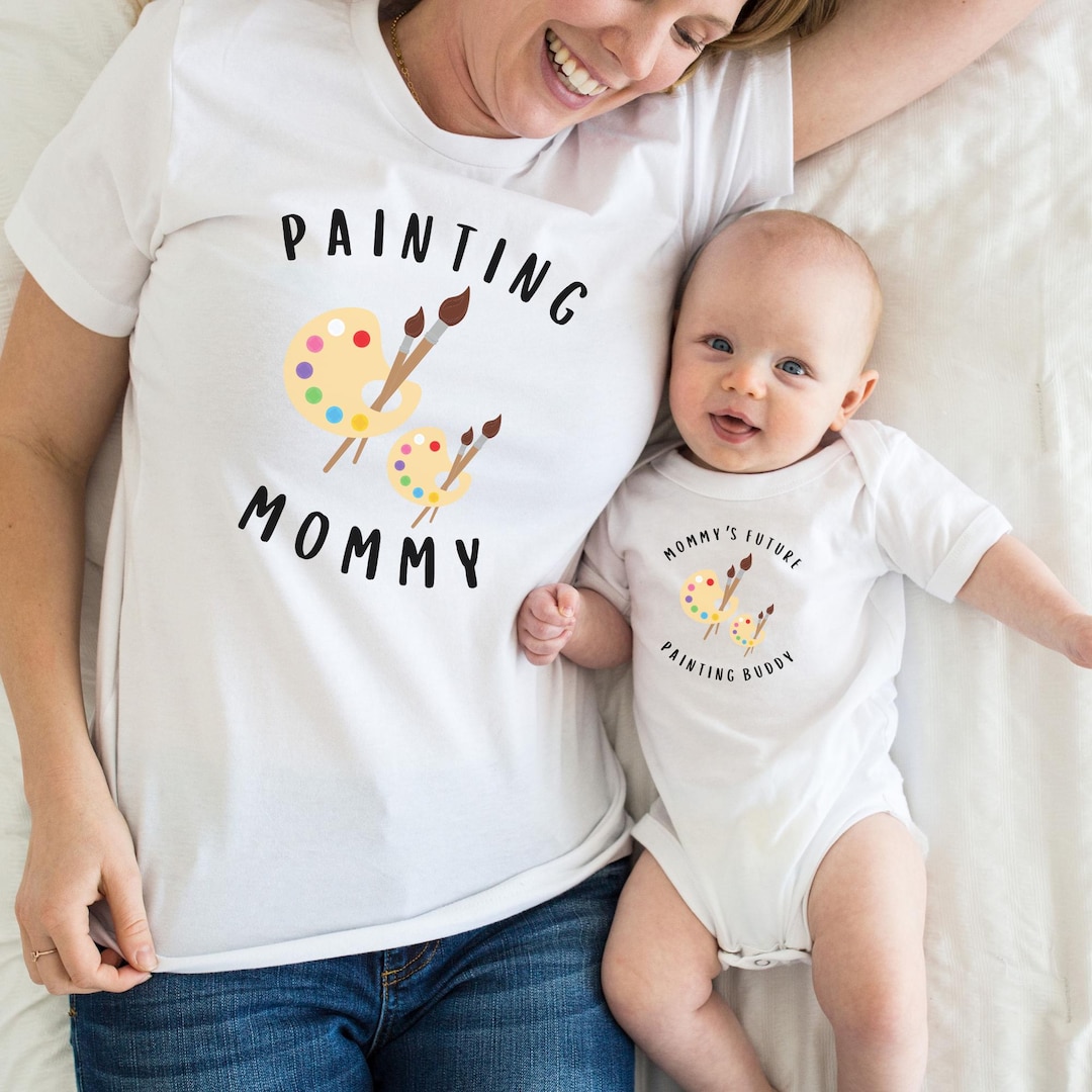 Painting Mommy and Mini, Matching Painting Shirt, Mom, Mum and Baby ...