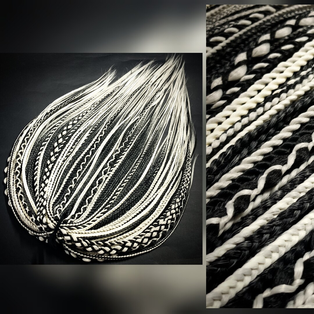 Bold and Beautiful: Faux Dreadlock Extensions in Black and White ...